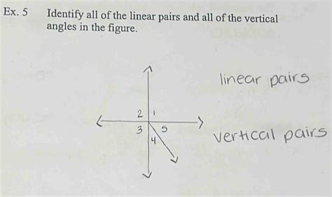 solved ex 5 identify all of the linear pairs and all of the vertical