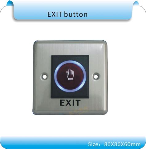 86x86mm Infrared Induction Wall Mount Door Exit Button Push Release