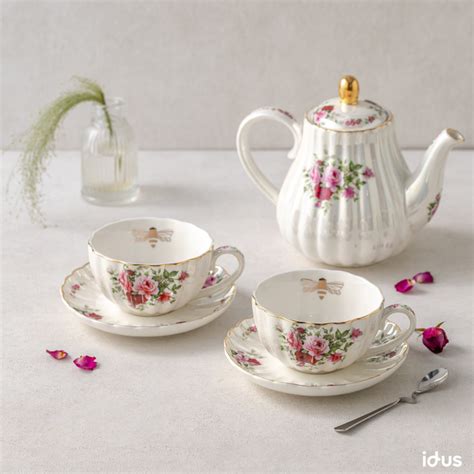 도자기 장미꽃 티팟셋트 아이디어스