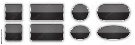 set of black glossy vector buttons stock vector adobe stock