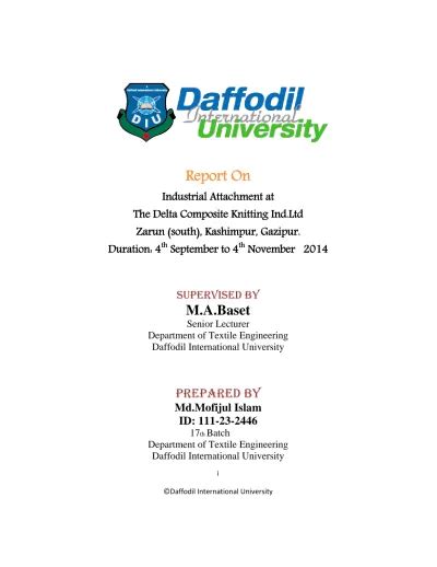 Report On Daffodil International University