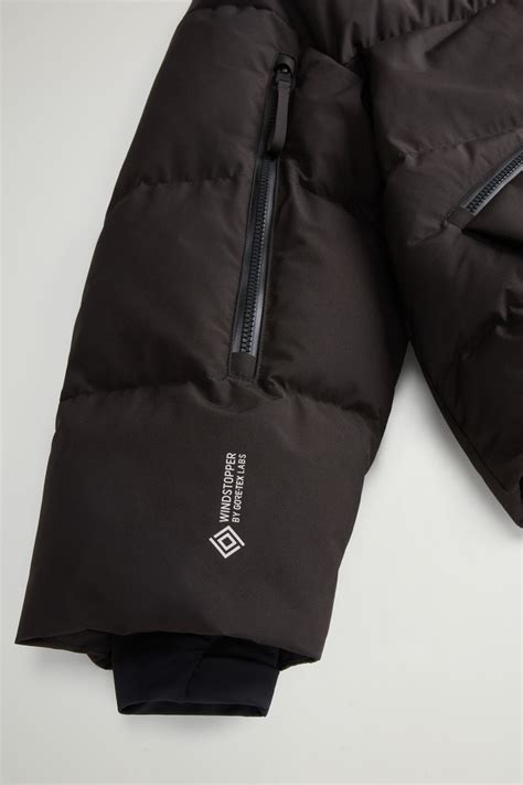 Womens Down Jacket In Windstopper By Gore Tex Labs Fabric Black