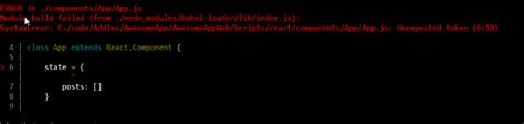 Javascript Babel Loader Not Recognizing Es6 Code In React App Stack