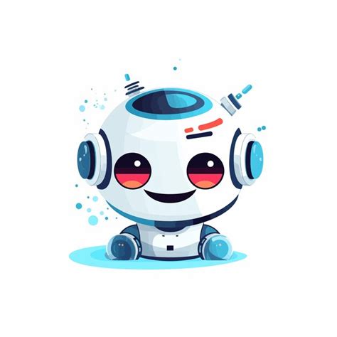 귀여운 로봇 만화 프리미엄 벡터