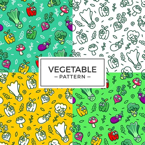 Premium Vector Cute Vegetable Pattern