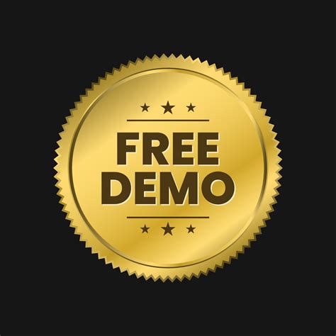 Free Demo Courses Training Golden Premium Icon Label Badge Banner