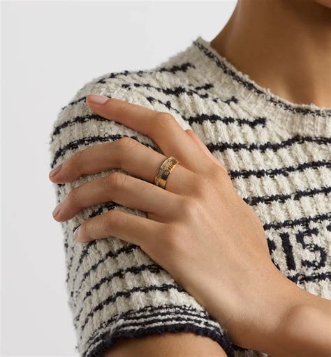 Dio R Evolution Ring Set Antique Gold Finish Metal And Silver Tone