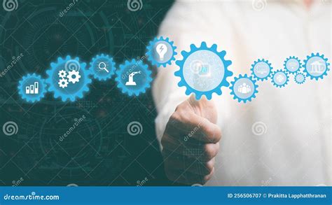 Ai Business People Touch Artificial Intelligence Icon Future Automation Technology Concept