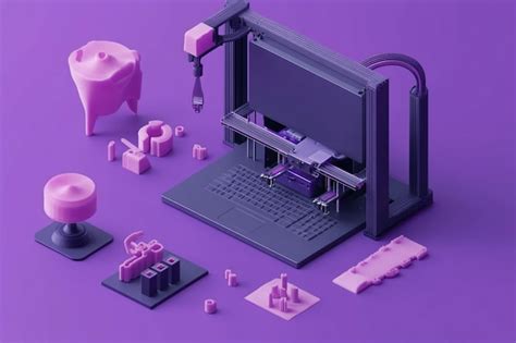 A Computer With A Purple Background And A Keyboard And A Mouse