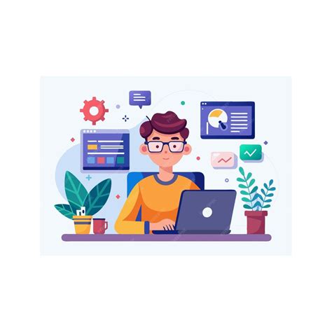 Web Developer Vector Design Premium Ai Generated Vector
