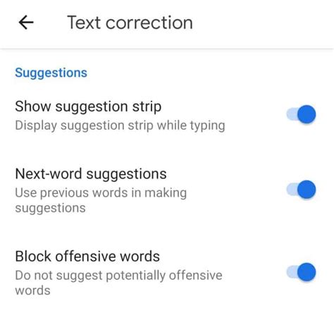 how to turn on predictive text on android