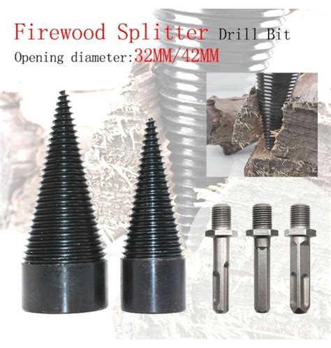 장작 드릴링 도구 원추형 스플리터 스텝 드릴 비트 32mm42mm 사각원형육각 생크 리머 스플릿 드릴링 목공 도구 티몬