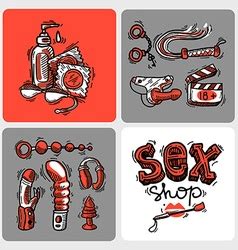 Sex Shop Line Seamless Pattern Royalty Free Vector Image