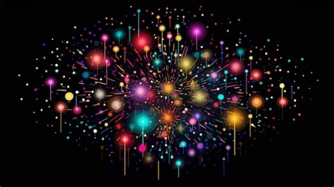 Colorful Sphere With Random Fireworks Stream Premium Ai Generated Vector
