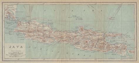 The Island Of Java Dutch East Indies Indonesia 1917 Old Antique Map Chart