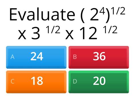 Chapter 1 Indices Form 3 Evaluate Quiz