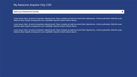 My Dropdown Only Css