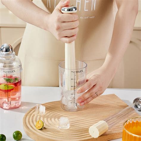 과일 압착 및 매싱 해머 도구 바 바텐더 플라스틱 얼음 다지기투명