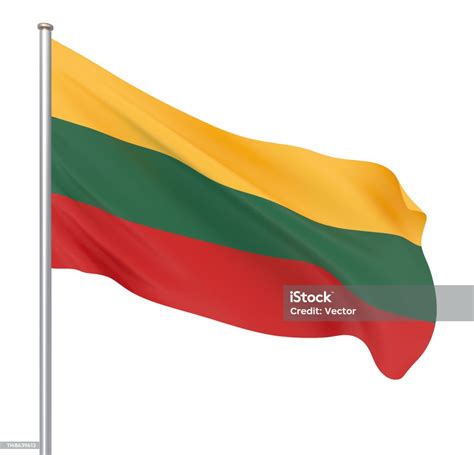 리투아니아 국기 바람에 불어 배경 텍스처입니다 3d 렌더링 웨이브 흰색 절연 그림 0명에 대한 스톡 사진 및 기타 이미지 Istock