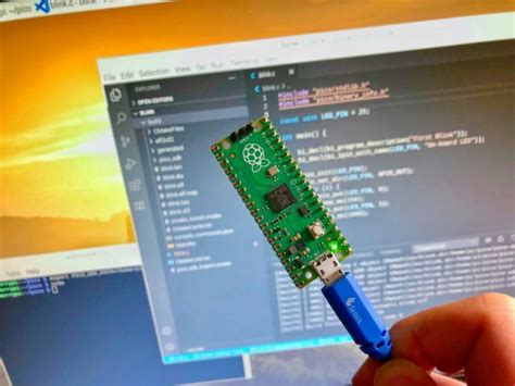 how to blink an led with raspberry pi pico in c raspberry pi piday