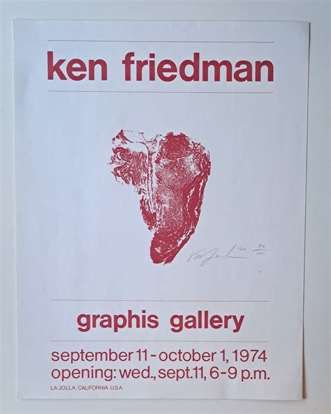 Ken Friedman Poster For Graphis Gallery La Jolla 1974 Multiples