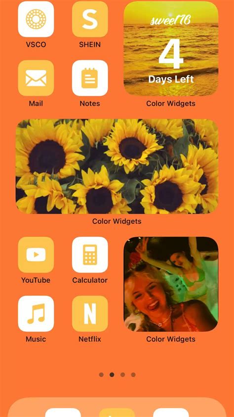 Orange Aesthetic Widgets Ios 14 Ios 14 Homescreen Yellow Aesthetic