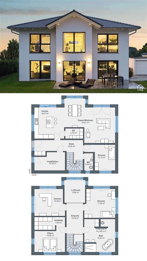 Moderne Neubau Stadtvilla Mit 5 Zimmer Grundrissgalerie Bauenhausbau Ideen Fertighaus 180 Qm