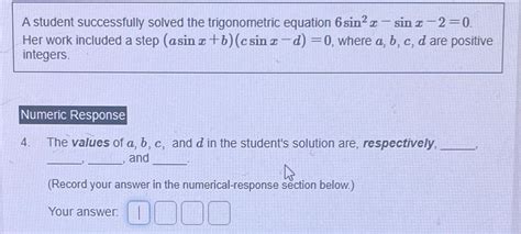 Solved A Babe Successfully Solved The Trigonometric Chegg Com