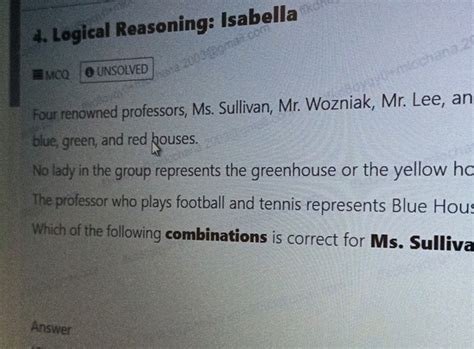 4 Logical Reasoning Isabella Four Renowned StudyX