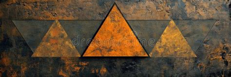 Triangular Shapes In Varying Sizes Are Placed Asymmetrically On A Textured Surface Highlighting