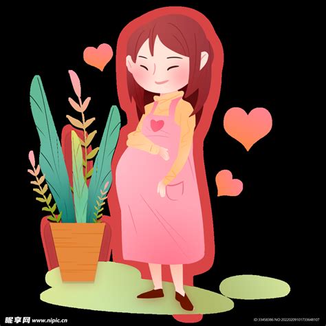 卡通怀孕妇女节手绘可爱简笔画设计图 卡通设计 广告设计 设计图库 昵图网