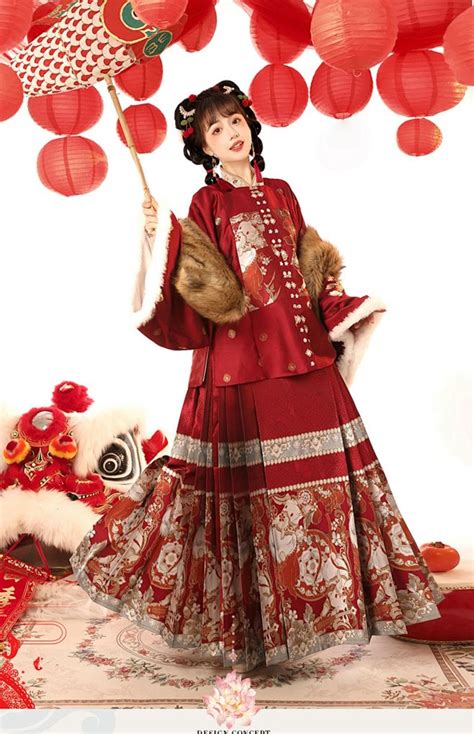 拾芳《旺兔岁》秋冬款明制新年兔年汉服方领补服仿妆花马面裙 淘宝网