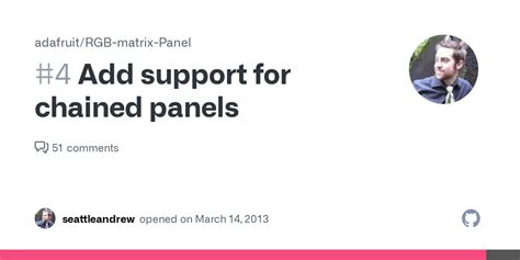 Add Support For Chained Panels Issue Adafruit RGB Matrix Panel GitHub