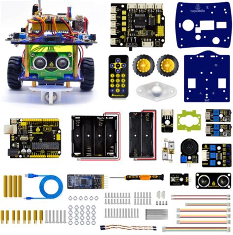 아두이노 데스크탑 미니 블루투스 스마트 로봇 카 키트 안드로이드andios 앱 지원 Arduino Mini Blutooth Smart Robot Car Kit 아두이노