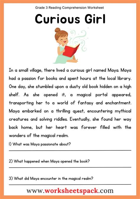 Grade 3 Story Reading Printable Sheets