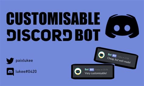 Create A Customisable Discord Bot For You By Paixlukee Fiverr