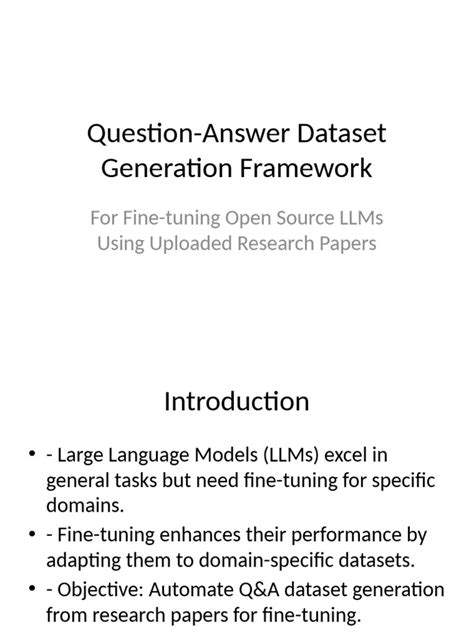 Qa Dataset Generation Framework Pdf