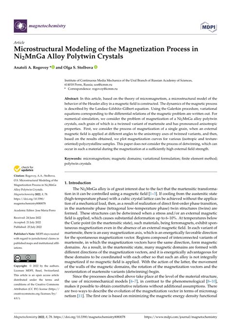 Pdf Microstructural Modeling Of The Magnetization Process In Ni2mnga