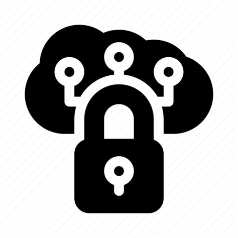 Padlock Biometric Identification Cloud Computing Fingerprint Security Icon Download On