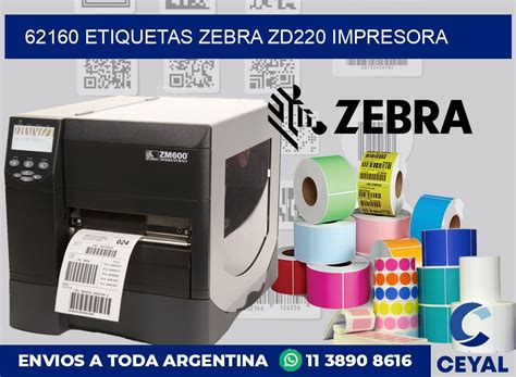 62160 Etiquetas Zebra Zd220 Impresora Rollos Zebra