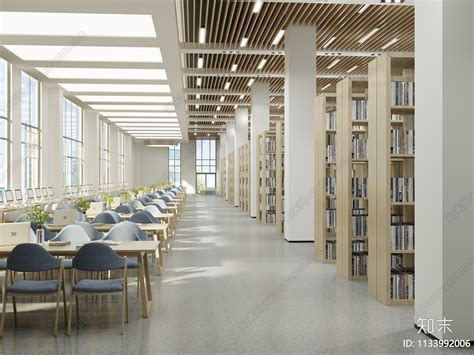 现代图书馆3d模型下载【id 1133992006】 知末3d模型网