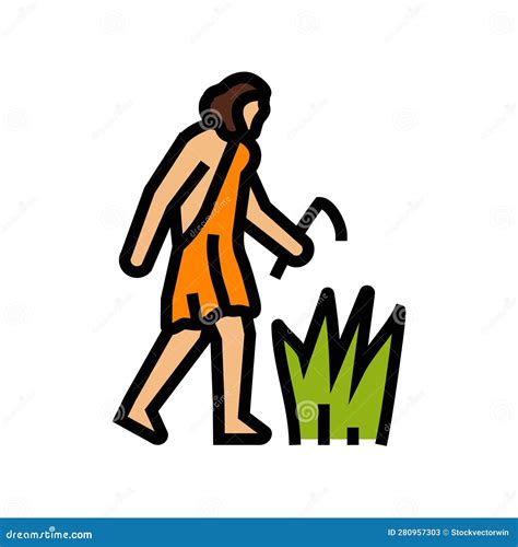 Agricultural Revolution Human Evolution Color Icon Vector Illustration