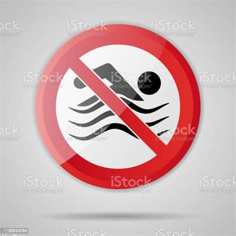 빨간색 금지 정지 기호 빨간 원 경고 및 수영 강 바다 기호 단순히 벡터 그래픽 일러스트레이션 수영이 허용되지 않는 개체가없는 흰색 배경에 격리 된 출입 금지 걷기에 대한
