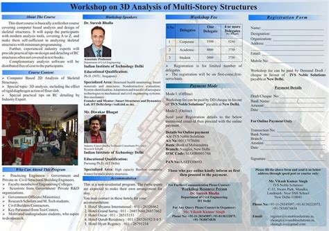 Workshop On 3d Analysis Of Multi Storey Structures On 31st May 2014 At