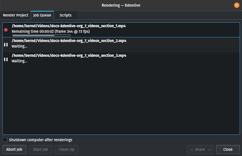 Rendering — Kdenlive Manual 2408 Documentation