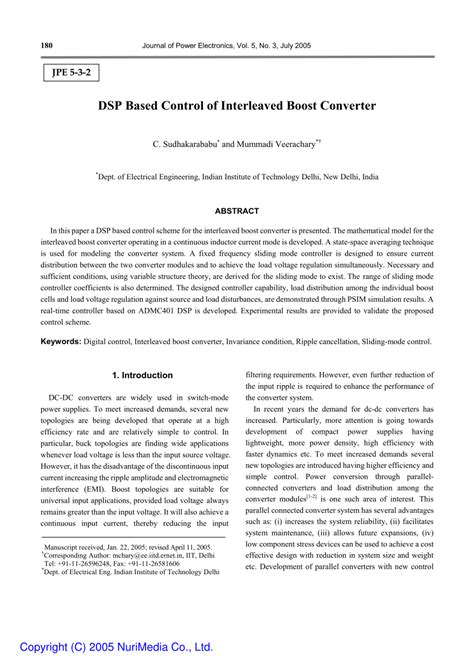 Pdf Dsp Based Control Of Interleaved Boost Converter