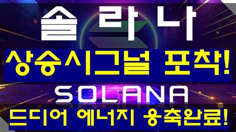 솔라나 상승 시그널 포착 Youtube