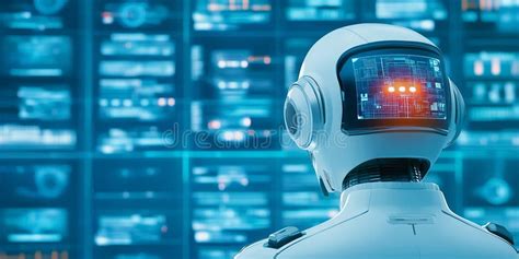robot ai artificial intelligence data tech cyber machine learning stock illustration