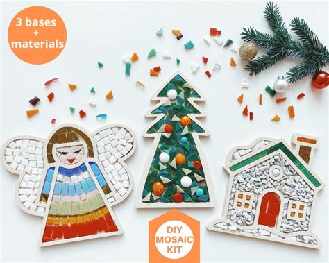 Sale Adult Craft Kit Christmas Mosaic Diy Kits For Adults Etsy