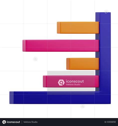 3d Horizontal Bar Chart 3d Icon Download In Png Obj Or Blend Format